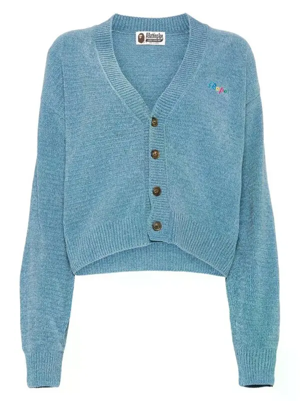 A BATHING APE Embroidered Logo Cardigan