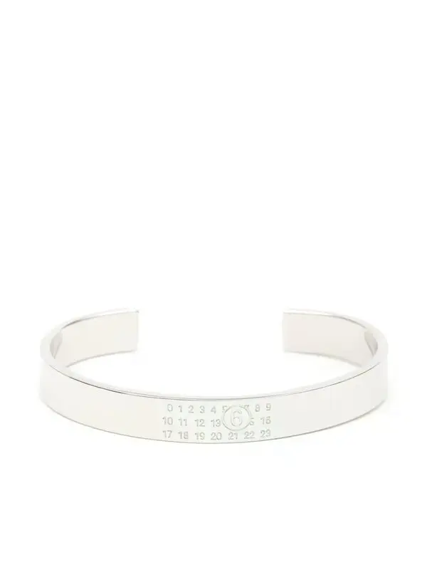 MAISON MARGIELA Engraved Numeric Cuff Bracelet - Silver