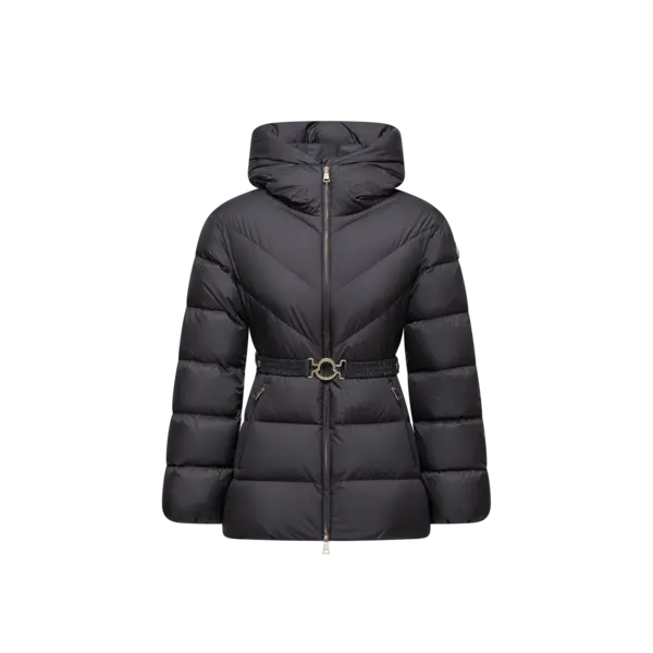 Moncler Brosse Diagonal-quilted Hooded Short Down Jacket - Black