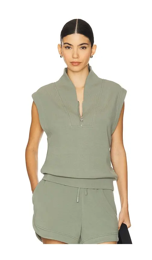 Varley Loretta Half Zip Sweatshirt - Sage