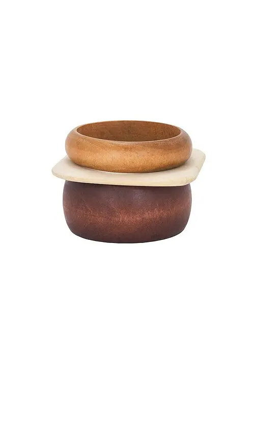 EPIFENE Set Of 3 Wooden Bangles