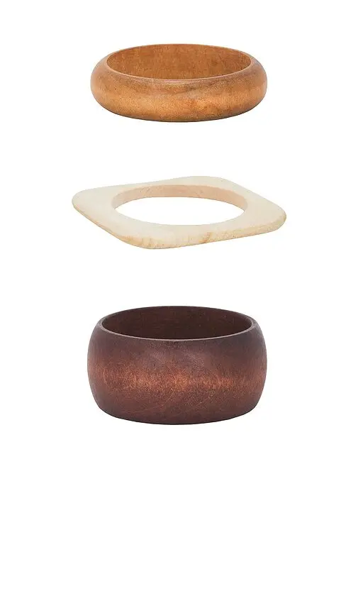 EPIFENE Set Of 3 Wooden Bangles