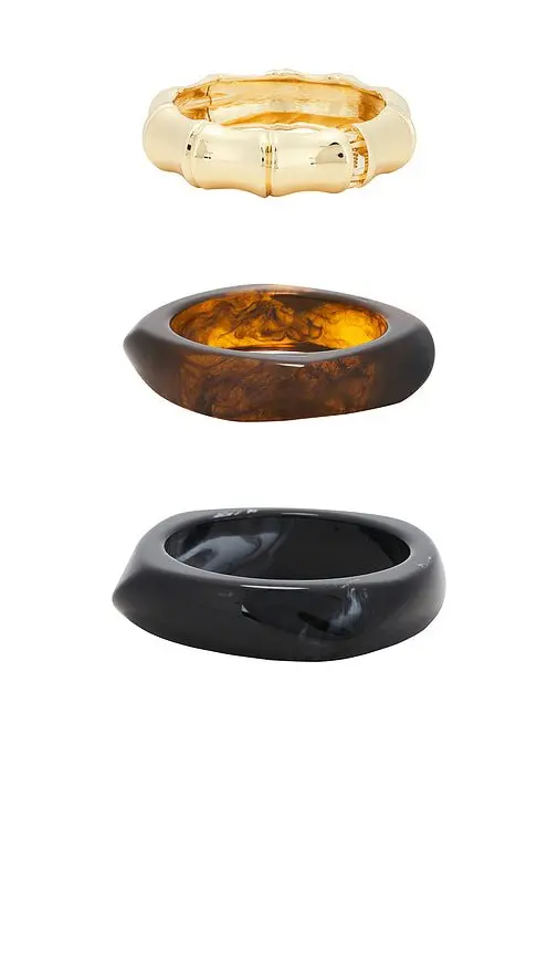 EPIFENE Resin And Gold-tone Bangle Set Of 3