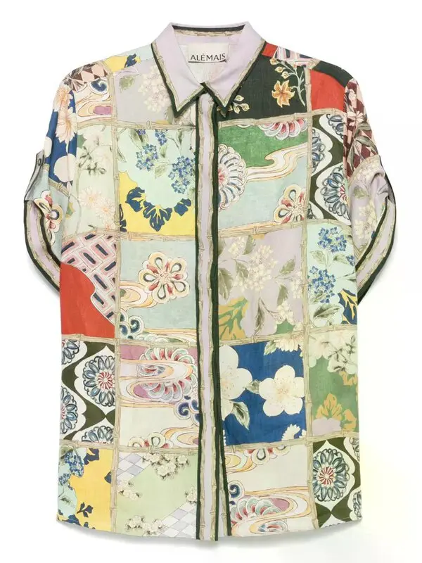 ALEMAIS Alemasis Bianca Patchwork Print Shirt - Green