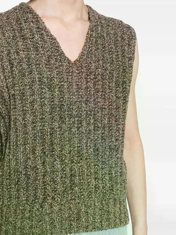 MAISON MARGIELA V-neck Chunky-knit Vest - Grey
