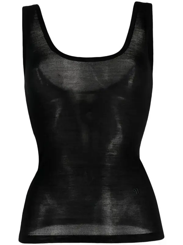 Nanushka Fine-knit Merino Tank Top - Black
