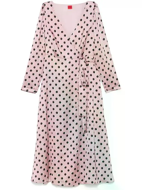 Hugo Wrap Midi Dress With Polka Dot Print