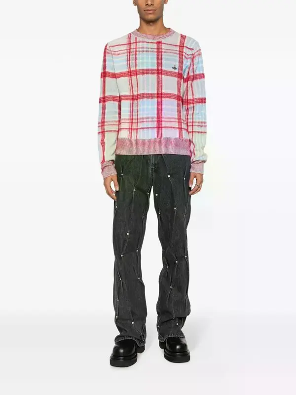 KUSIKOHC Multi-rivet Straight-leg Jeans - Black