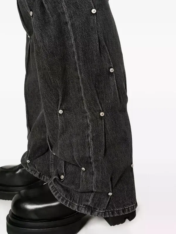 KUSIKOHC Multi-rivet Straight-leg Jeans - Black