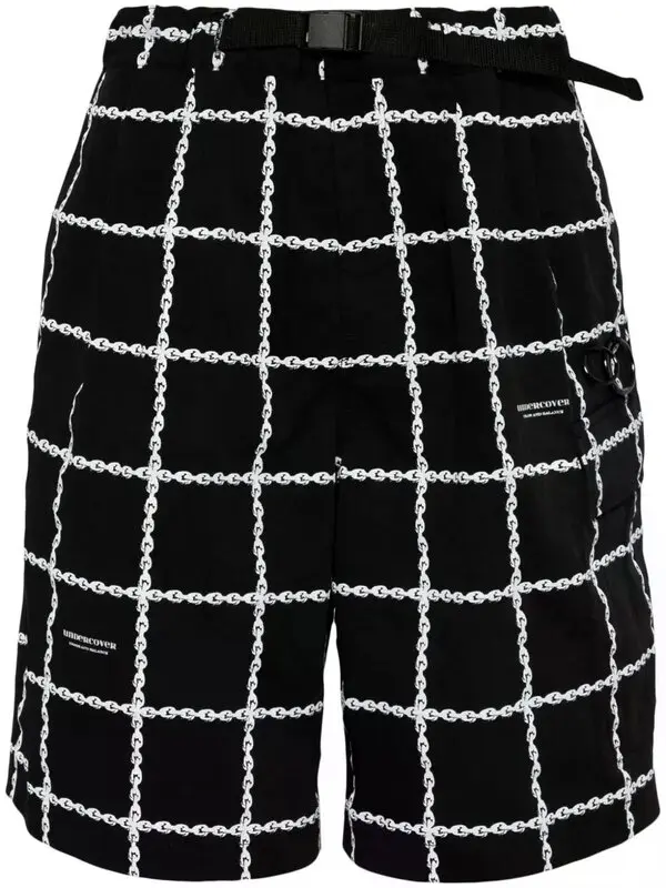 Undercover Logo-print Belted Shorts - Black