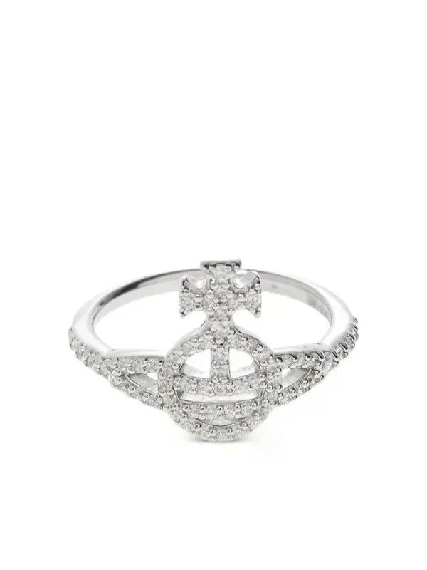 VIVIENNE WESTWOOD Calliope Ring With Crystal Embellishments - Silver