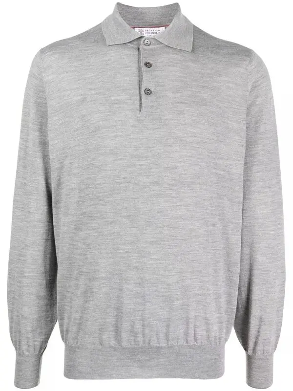 Brunello Cucinelli Knitted Polo Shirt - Grey