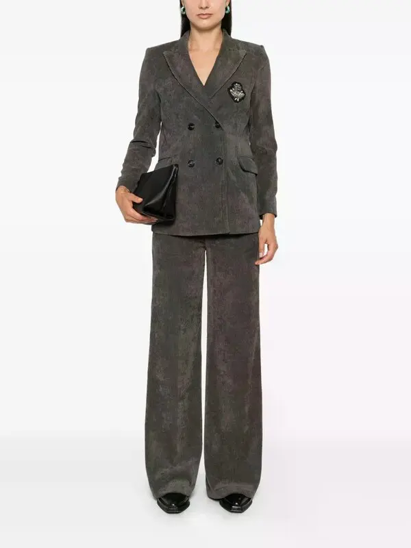 ERMANNO FIRENZE Logo Patch Palazzo Pants - Grey