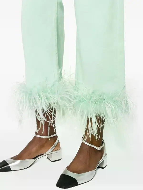 P.a.r.o.s.h Feather-trimmed Straight-leg Jeans