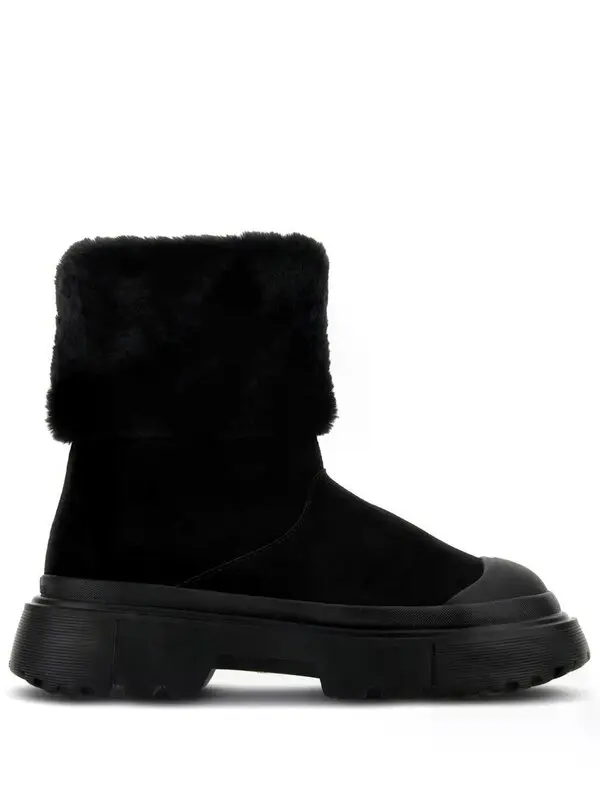 Hogan Faux-fur Lined Suede Boots