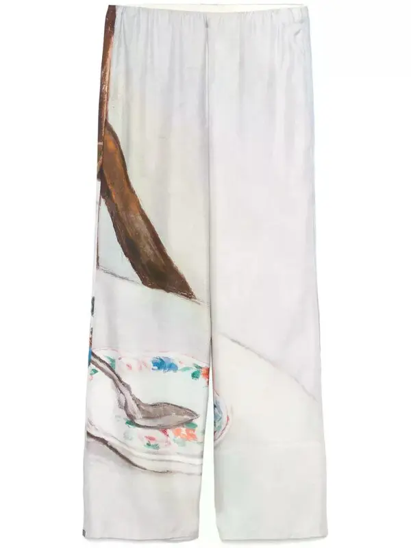 Nanushka Milon Graphic Print Wide-leg Trousers - Grey