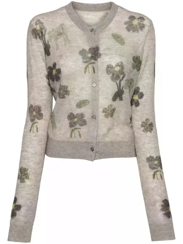 JNBY Floral Intarsia Cardigan - Neutrals