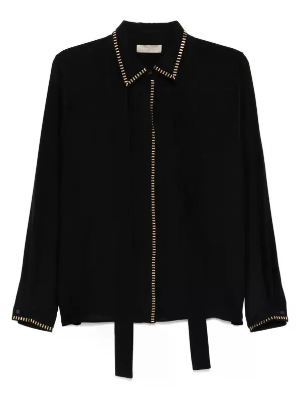Elie Saab Embellished Silk Shirt - Black