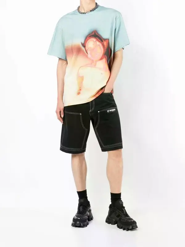 MISBHV Contrast Stitch Straight-leg Shorts