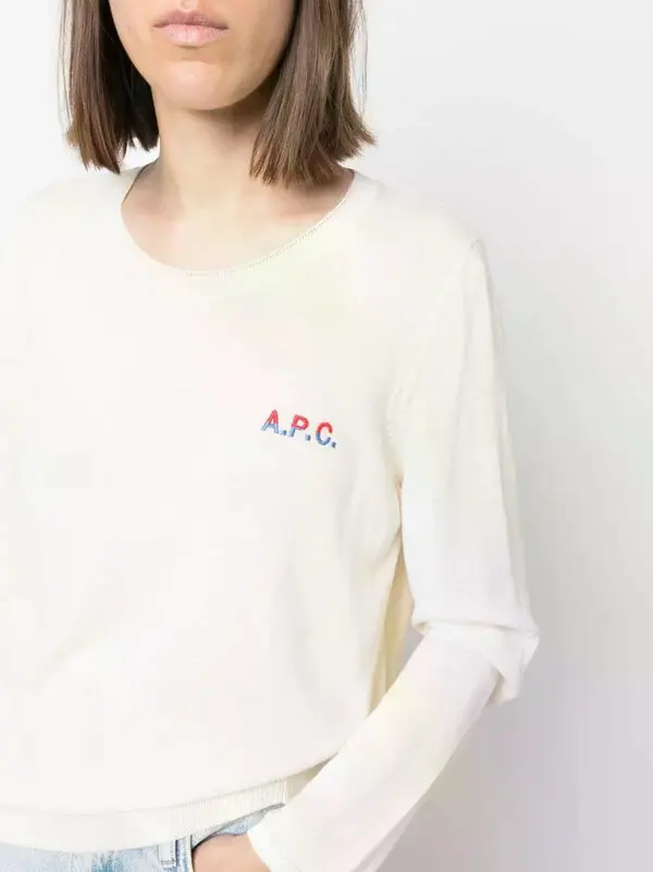 A.p.c. Logo Embroidered Cotton Jumper
