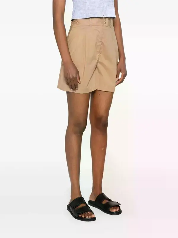 Herno Pleated Belted Shorts - Brown