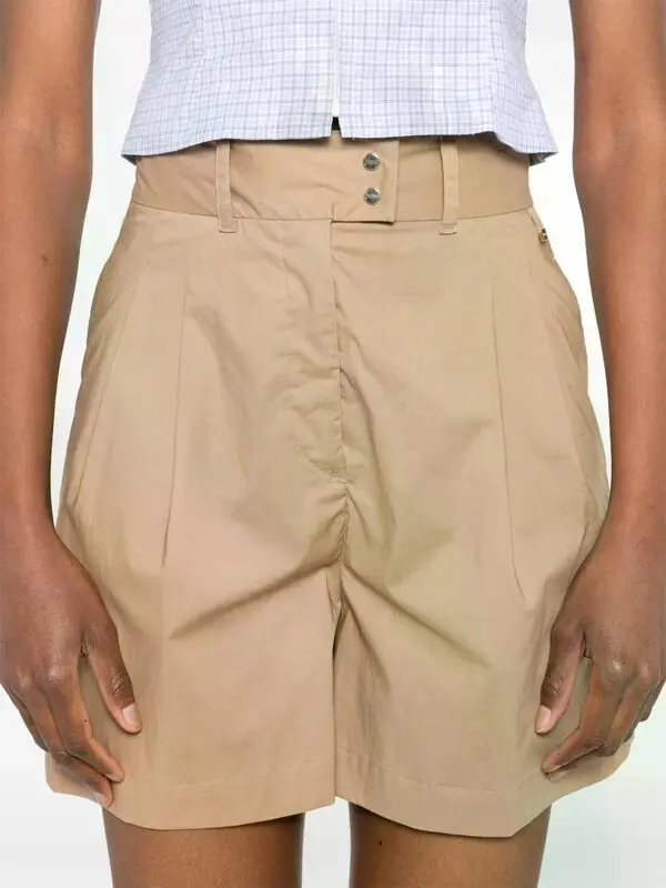 Herno Pleated Belted Shorts - Brown