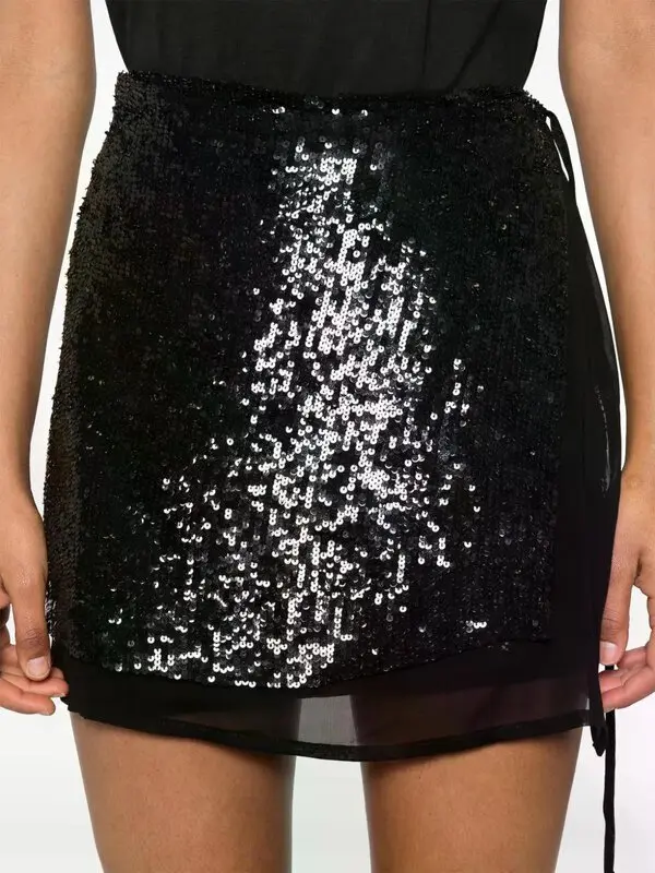 P.a.r.o.s.h Sequinned Wrap Mini Skirt