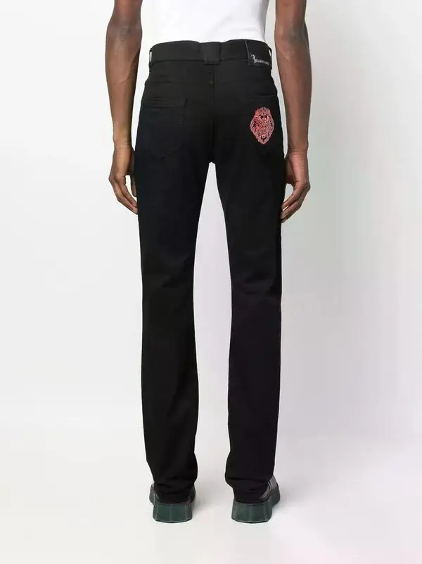BILLIONAIRE Embroidered Logo Slim-fit Jeans