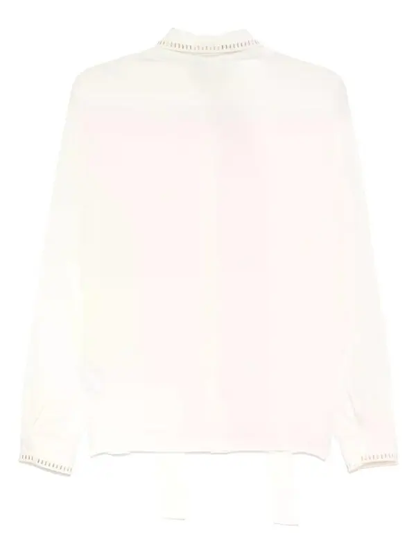 Elie Saab Stud-embellished Silk Shirt - White