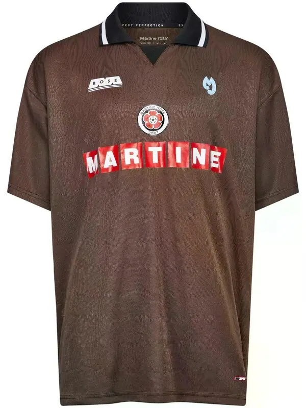 Martine Rose Logo-print Football Jersey - Brown