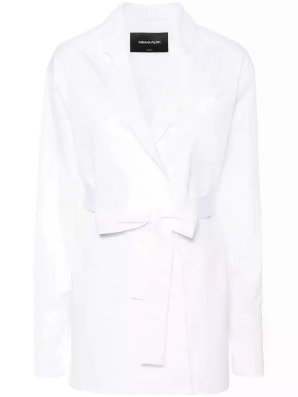 Fabiana Filippi Cotton Wrap Shirt Jacket - White