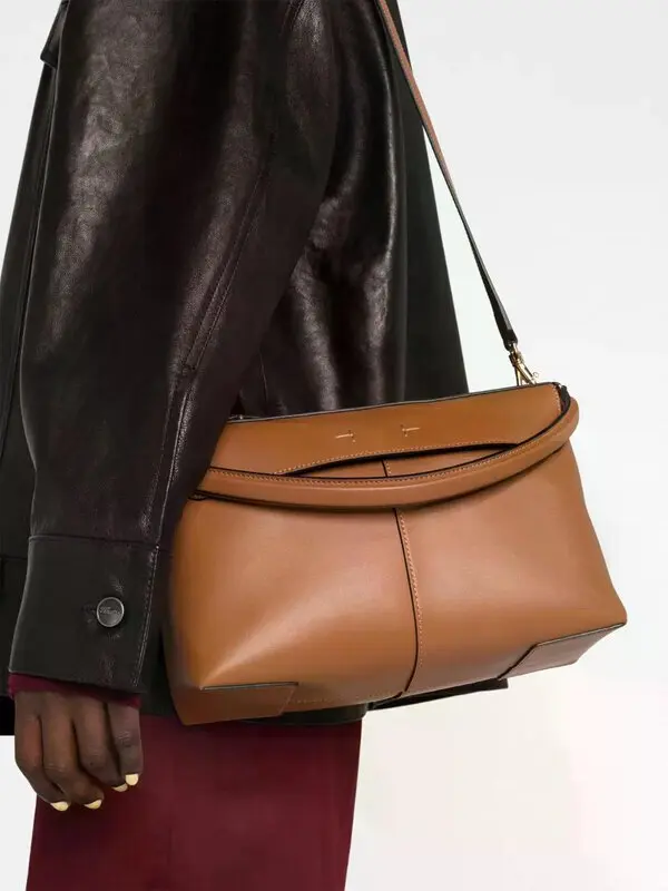 TOD'S Logo Charm Leather Tote Bag