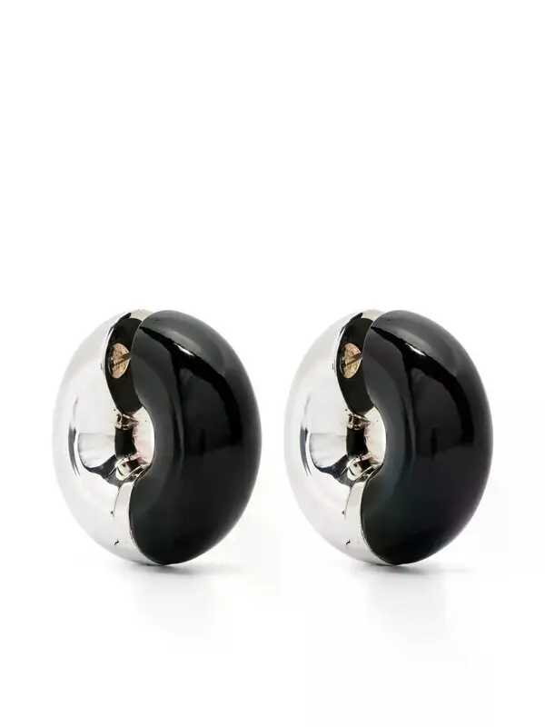 UNCOMMON MATTERS Status Two-tone Hoop Earrings - Silver