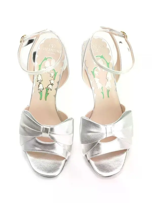 Valentino Garavani 95mm Bowow Sandals - Silver