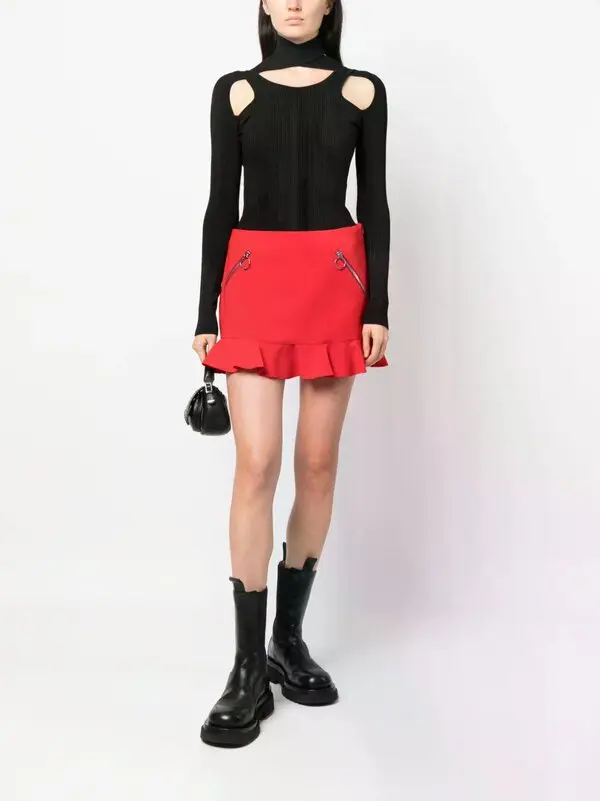 Dsquared2 Zip-detail Ruffled Mini Skirt