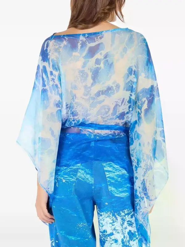Roberto Cavalli Silk Abstract Print Blouse