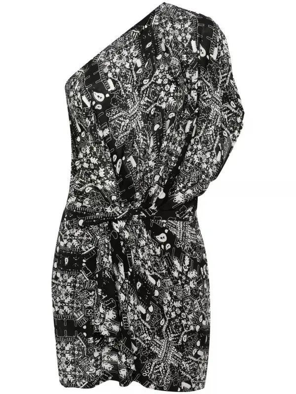 IRO PARIS Alixen One-shoulder Printed Minidress
