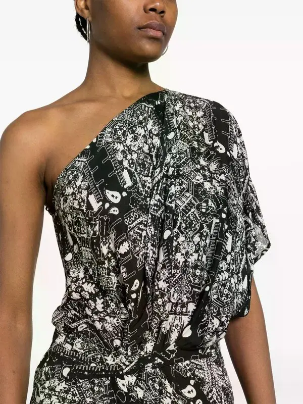 IRO PARIS Alixen One-shoulder Printed Minidress