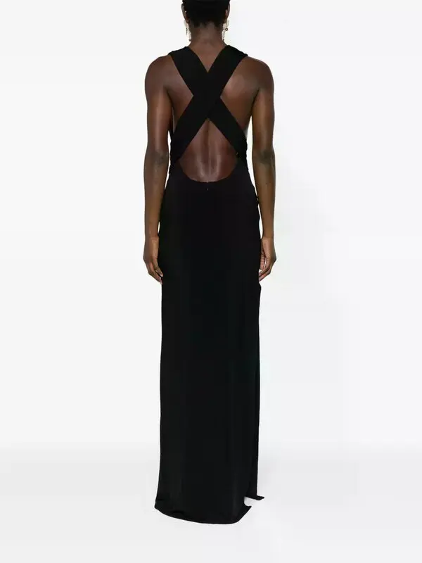 TOM FORD Sleeveless Plunge Gown With Gold-tone Appliqu