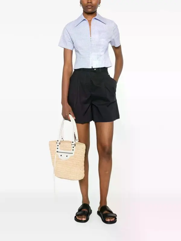 Herno Pleated Front Jersey Shorts - Blue