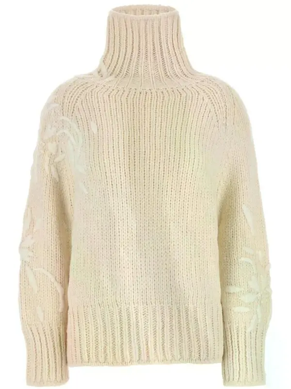 Ermanno Scervino Embroidered Alpaca-blend Jumper - Neutrals