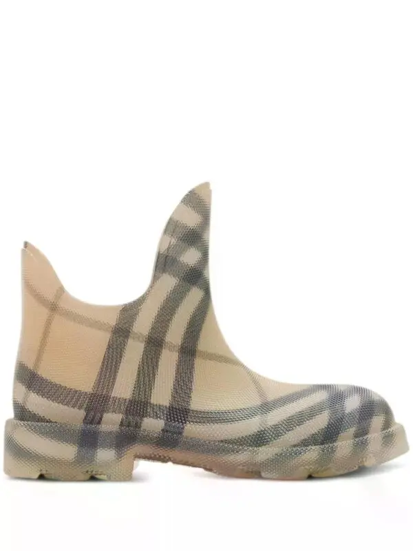 Burberry Checked Ankle Boots - Neutrals