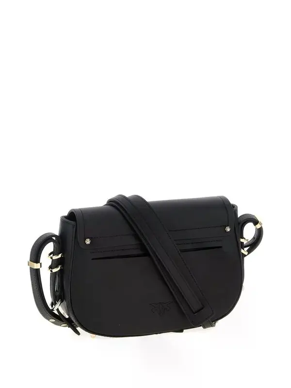 Pinko Leather Cross Body Bag With Flap Closure And Gold-tone Hardware - Black