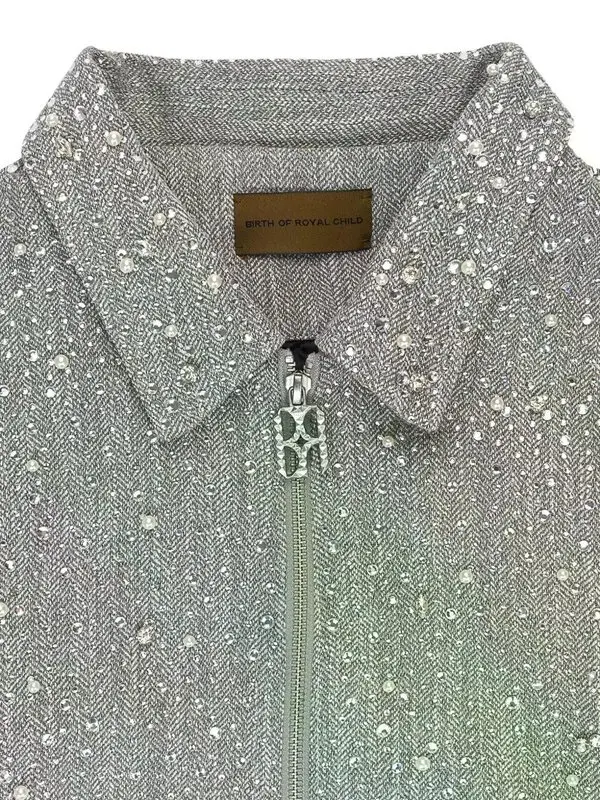 BIRTH OF ROYAL CHILD Rhinestone-embellished Light Jacket - Grey