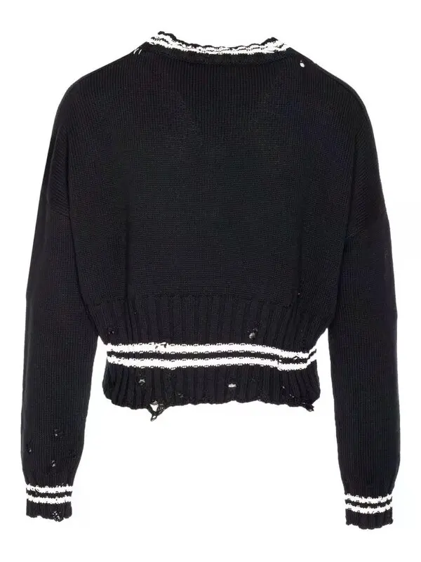 Marni Distressed Knit Jumper With Embroidered Logo