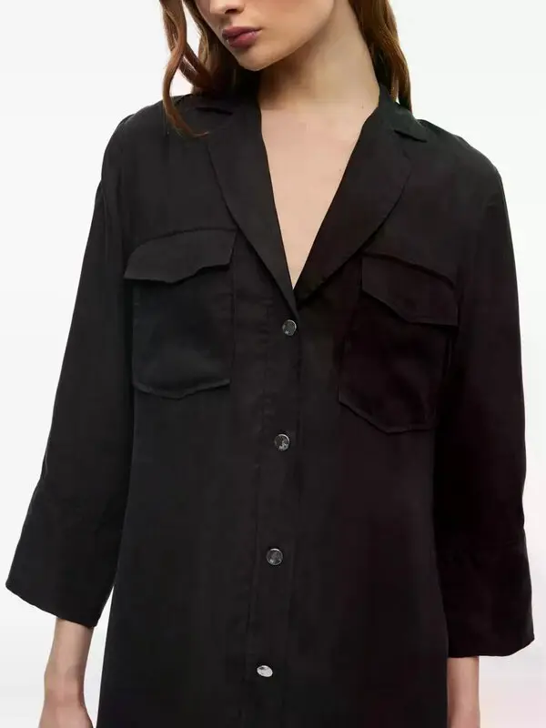 GANNI Maxi Shirt Dress With Dual Chest Pockets