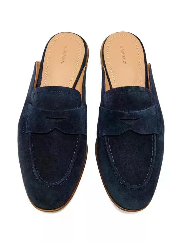Magnanni Suede Mules With Penny Slot Detail