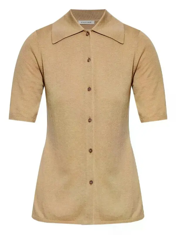 BY MALENE BIRGER Polo Shirt With Spread Collar - Neutrals