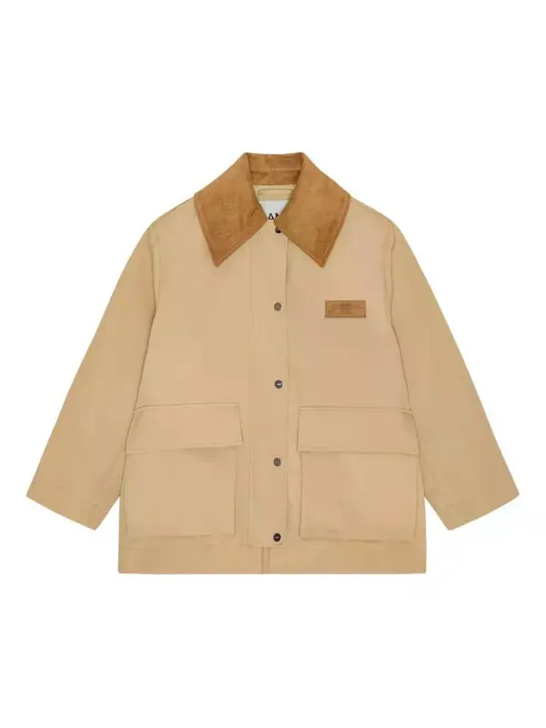 GANNI Corduroy-collar Utility Jacket - Neutrals