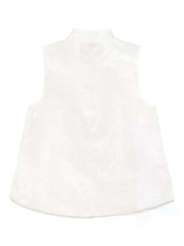 Shiatzy Chen Mandarin-collar Jacquard Vest - White